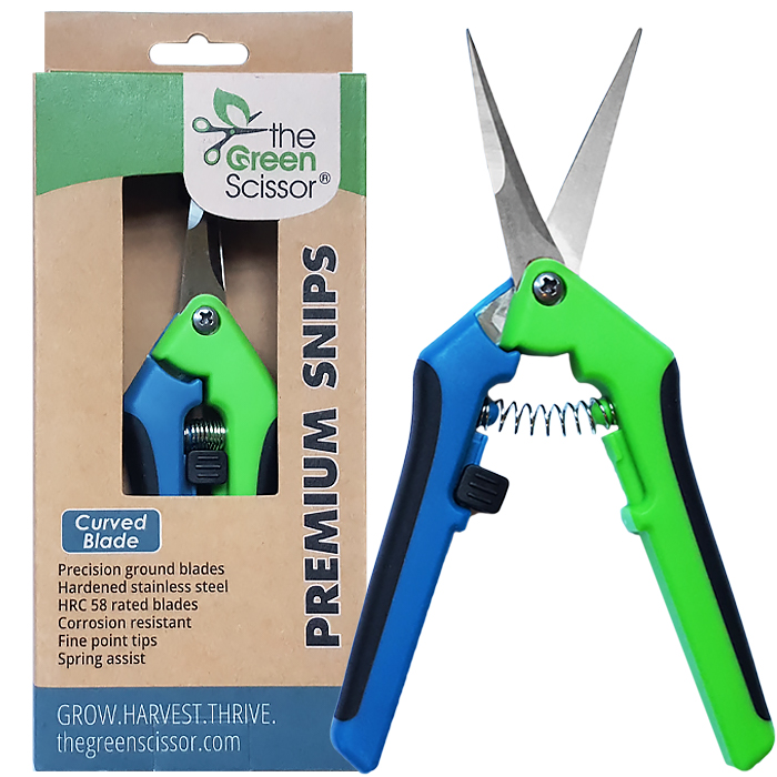 The Green Scissor Premium Snips: Curved - Wholesale Harvest Supply